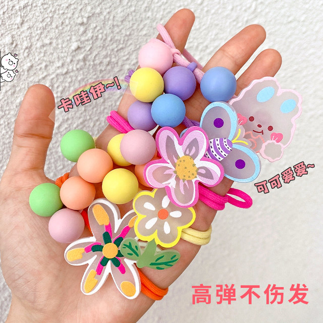 Children's rubber band head rope little girl tie hair artifact high ...