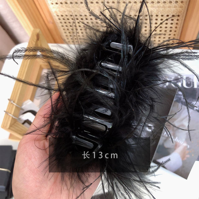 Korean jewelry internet celebrity 2022 new hair accessories black plush ...