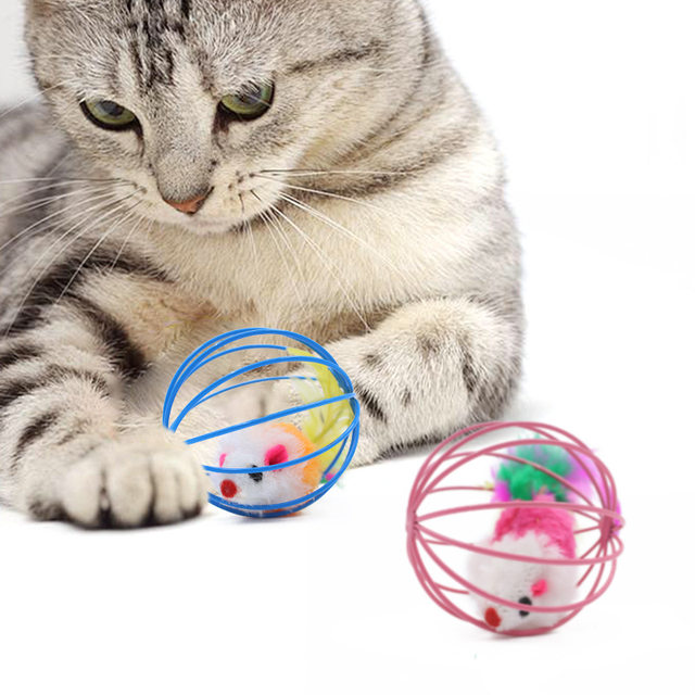 Cat toys cage feather tail mouse cage mouse resistant to grab and bite ...