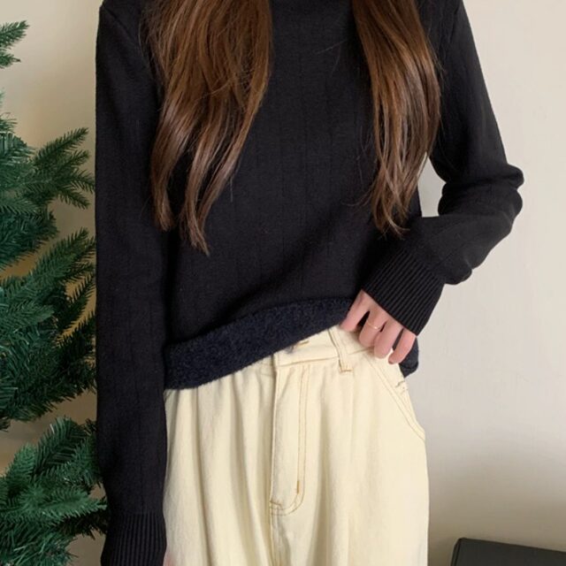 Ploved velvet thick inner sweater female autumn and winter repairs long ...