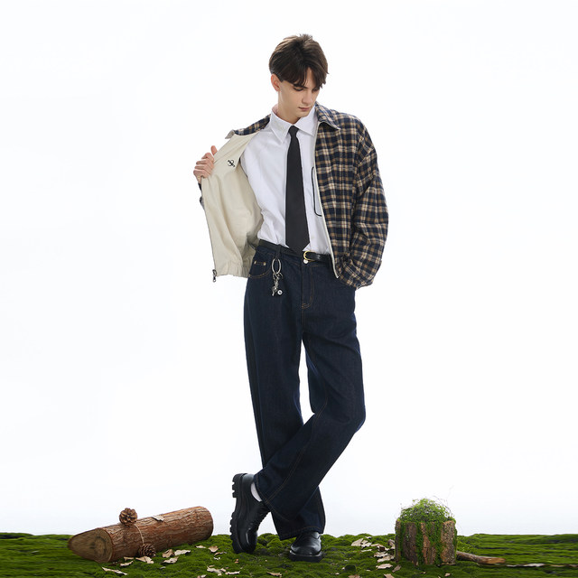 PMET double-sided retro plaid jacket Bath style Cleanfit short and wide ...