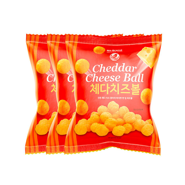NoBrand Cheddar Cheese Ball Korean Puffed Cheese Flavor Snacks