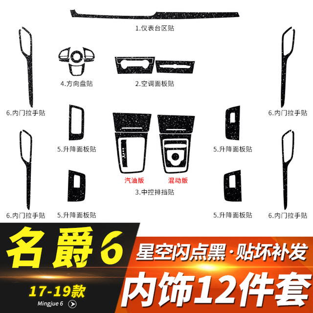 Starry sky film is suitable for MG6/mg6pro interior modification pilot film ZS/HS center console ...