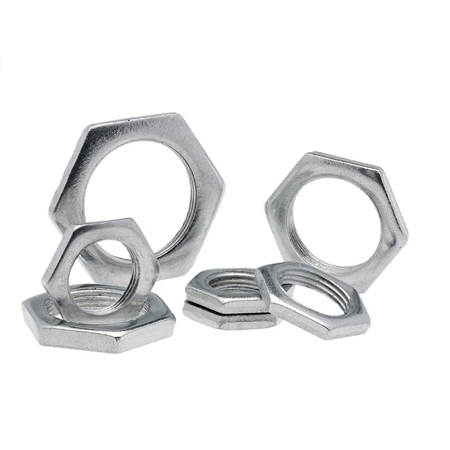 National standard 808 galvanized fine tooth hexagonal thin nut lamp ...