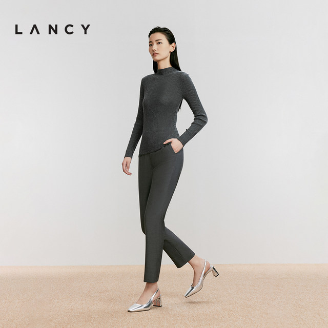 Laycy/Langzi 2024 winter new wool beads chip knit sweater women's slim ...