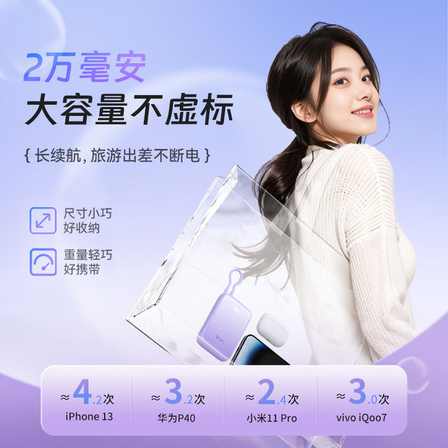 Bull power bank 20000 mAh with built-in line two-way fast charging ...