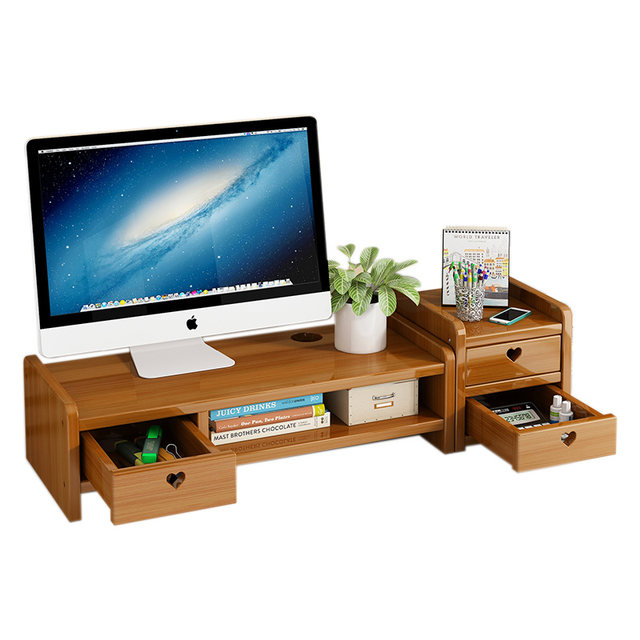 Desktop computer monitor elevated base bracket office workstation ...