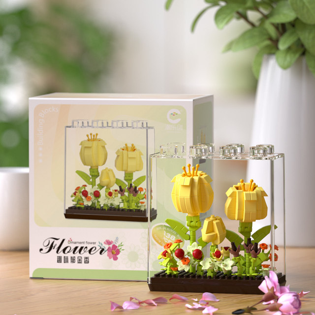 Chao Le Chuangqi Dream Flower Box Building Blocks Eternal Flower Flower ...