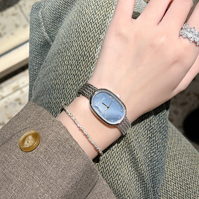 Oval niche fingerprint watches female fashion ins, simple, luxurious ...