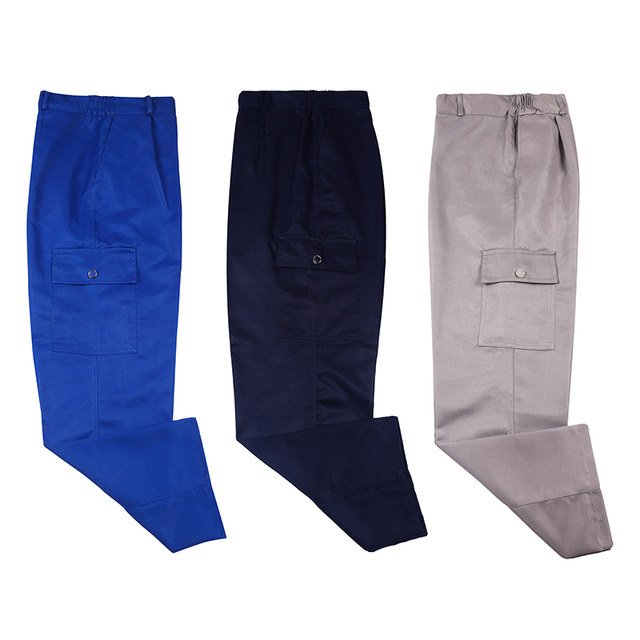 Work pants men's pure cotton wear-resistant thickened labor protection ...