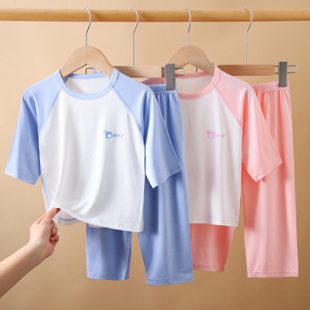 Children's underwear set boneless modal air conditioning suit pajamas ...