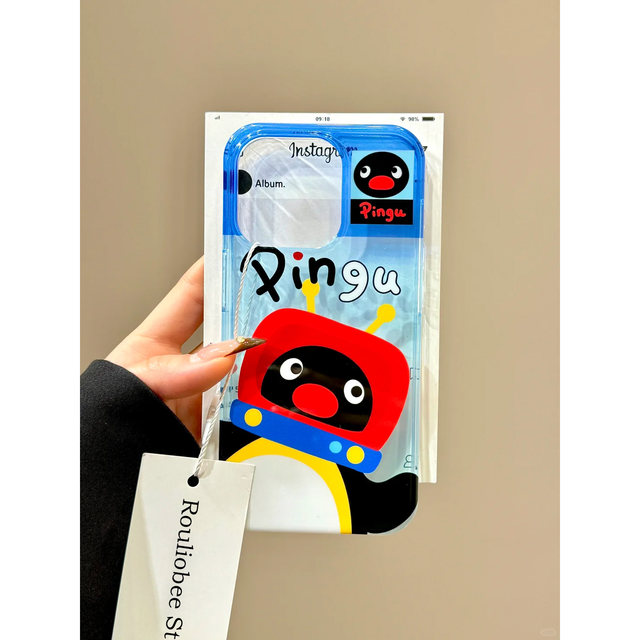 Cartoon cute TV headgear pingu penguin suitable for Apple 16 promax ...