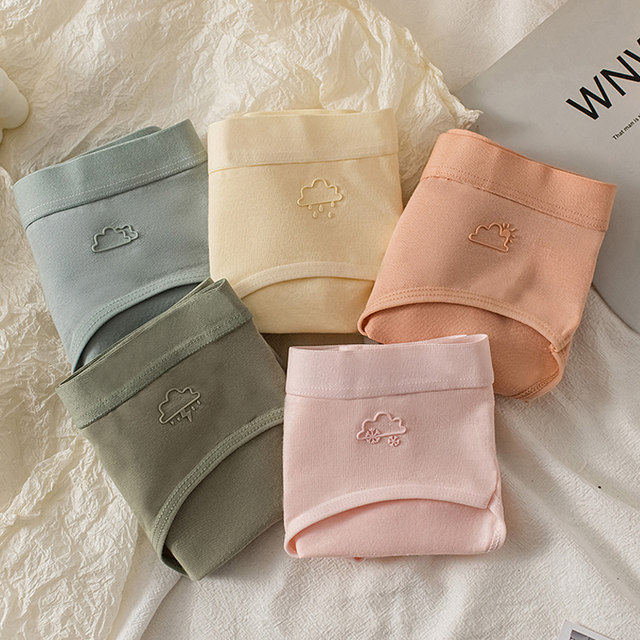 Underwear women's pure cotton seamless mid-waist girls' cotton crotch ...