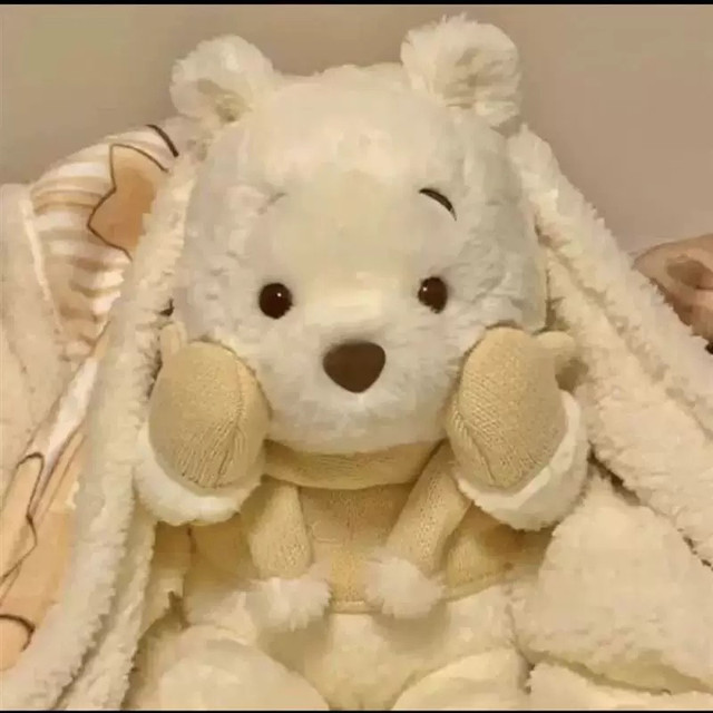Winter puff bear plush toy sitting fat body Winnie the Pooh doll for ...