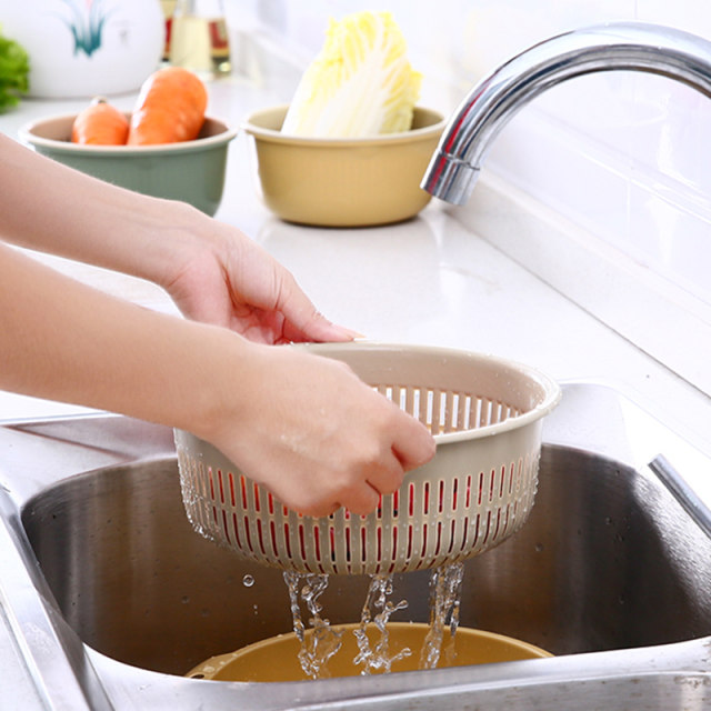 Double-layered dishwashing basin plastic drain basket leaking basin ...