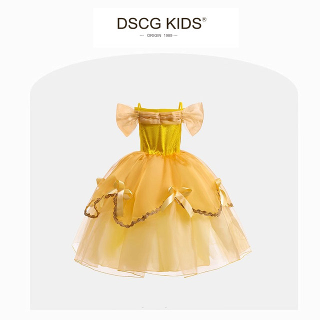 Belle Princess Dress Girls Birthday Dress Puff Skirt Beauty and the ...