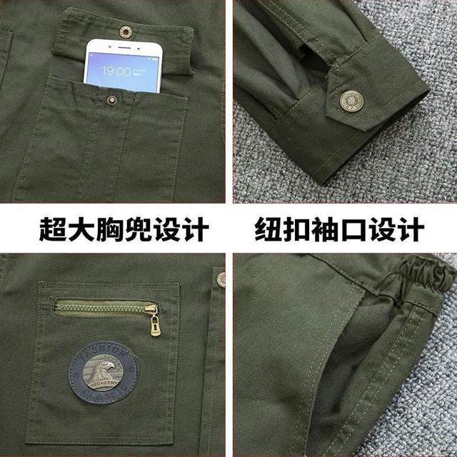 Pure cotton single top thickened work clothes men's welding auto repair ...