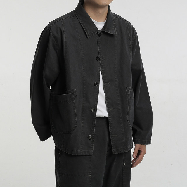 AWT24AW basic two-pocket washed jacket simple retro easy to match split ...