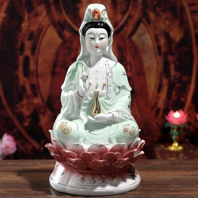 Ceramic high -grade Guanyin Bodhisattva Buddha statue of the Buddha ...