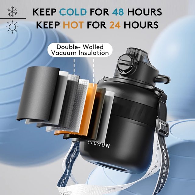 Thermos cup men's large capacity 2000ml 316 stainless steel ton bucket student large sports ...