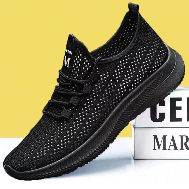 New men's shoes for summer breathable thin hollow sports running mesh ...