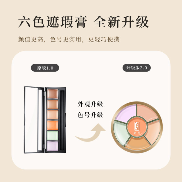 ZFC Charm Six-Color Concealer, Dark Circles Concealer, Oil-Control ...