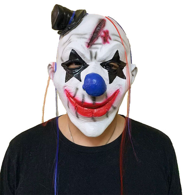 Super simulation silicone horror mask human face hood latex adult full ...