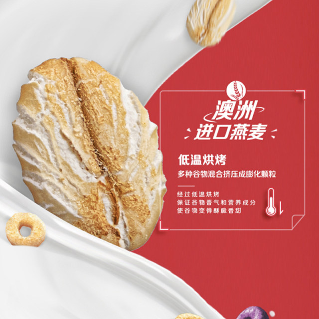 Junlebao Chew Cereal Cup 180g*6 cups 0 Add sugar oatmeal strawberry ...