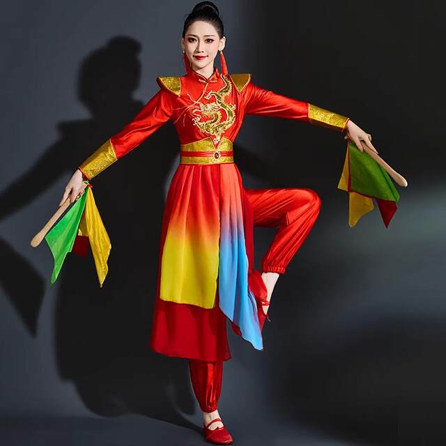 Drum performance costume for women 2025 new waist drum and power gong ...