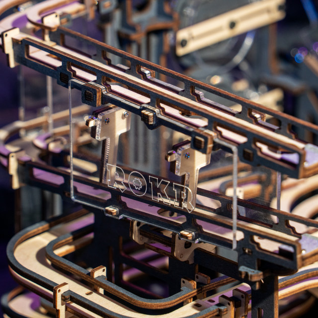 If the state of wooden three -dimensional puzzle 3D model assembled ...