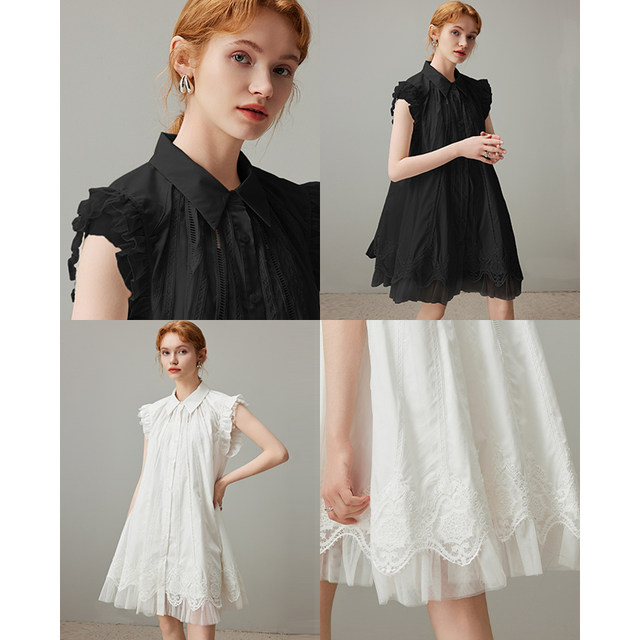 dfvc black sleeveless shirt dress for women 2025 summer new style ...