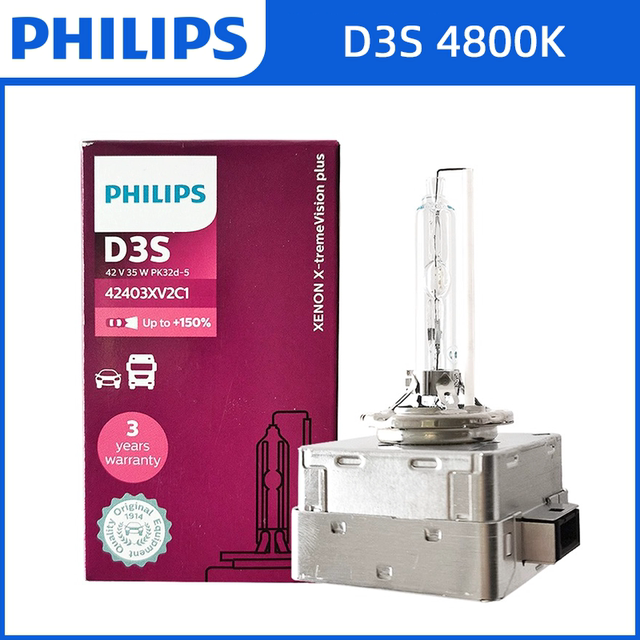 Philips xenon lamp XV2 super bright XV+4800KD1S D2S D3S high and low ...