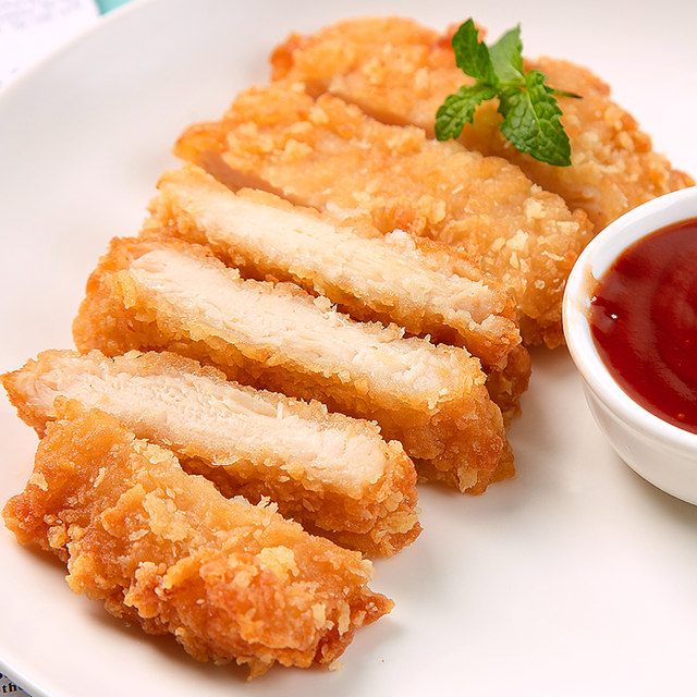 Halal food chicken row Zezhong Half -finished burger bun fried chicken ...