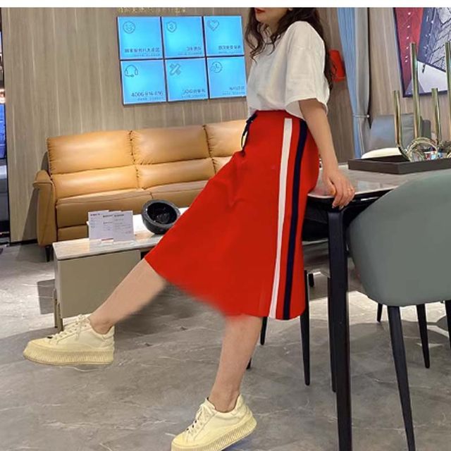 Boxer skirt women's spring and summer fashion high -waist A -line skirt ...