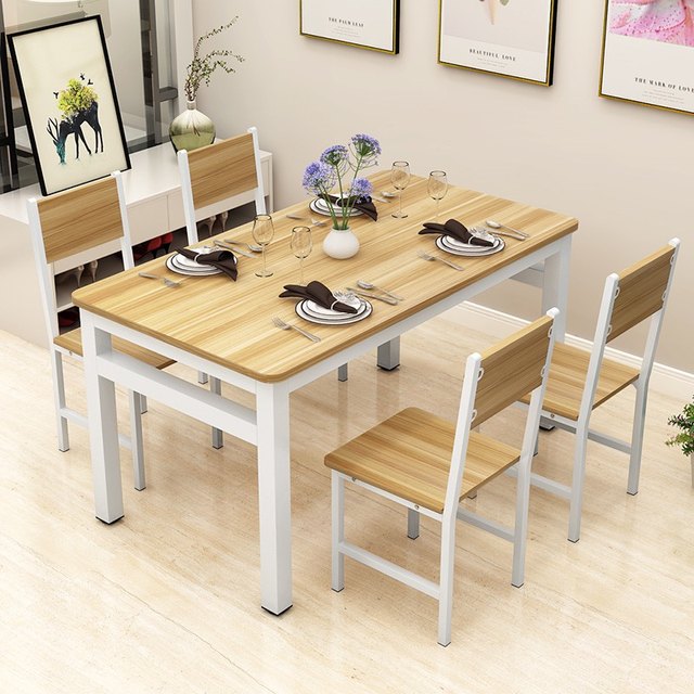 Modern small household simple dining table and chairs dining table ...