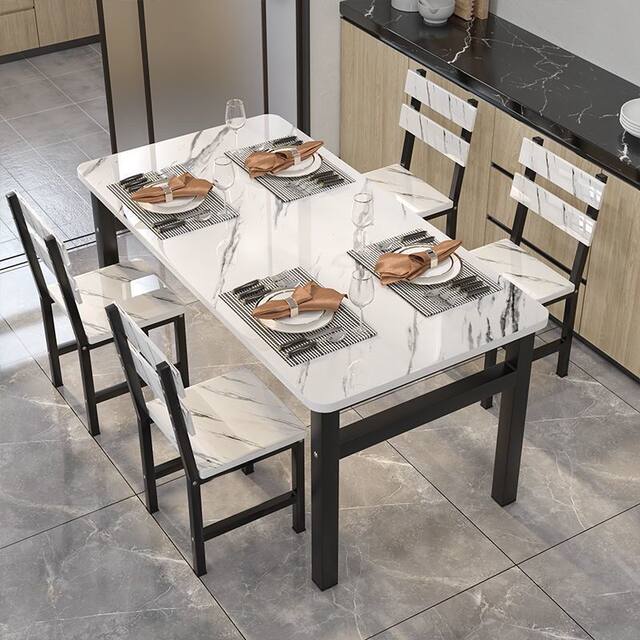 Household eating table fast dining table and chair combination 4 people ...