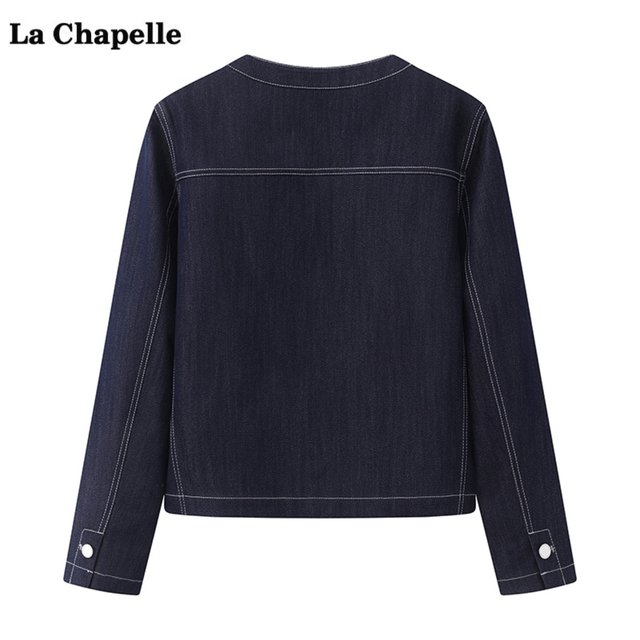 La Chapelle Korean round neck denim jacket for women's spring new loose ...