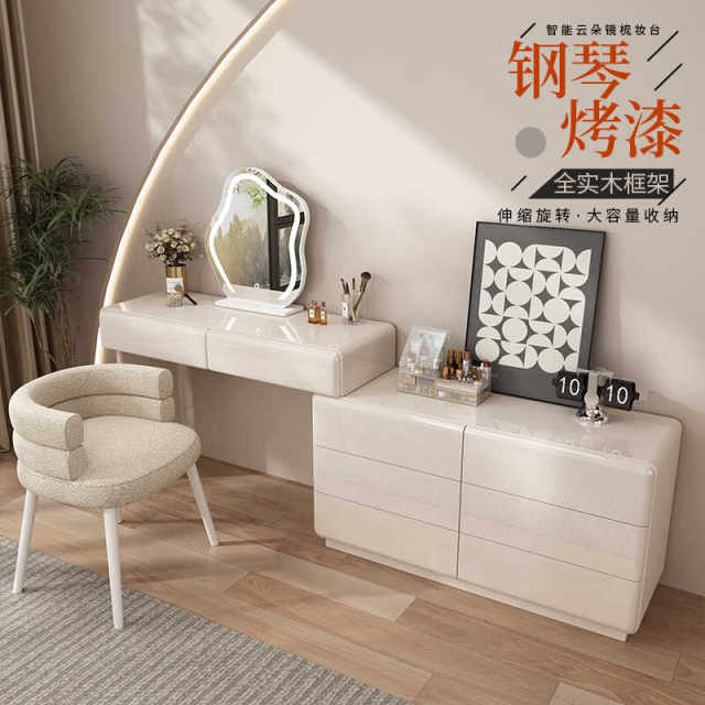 2024 cream style solid wood painted dressing table bedroom modern ...
