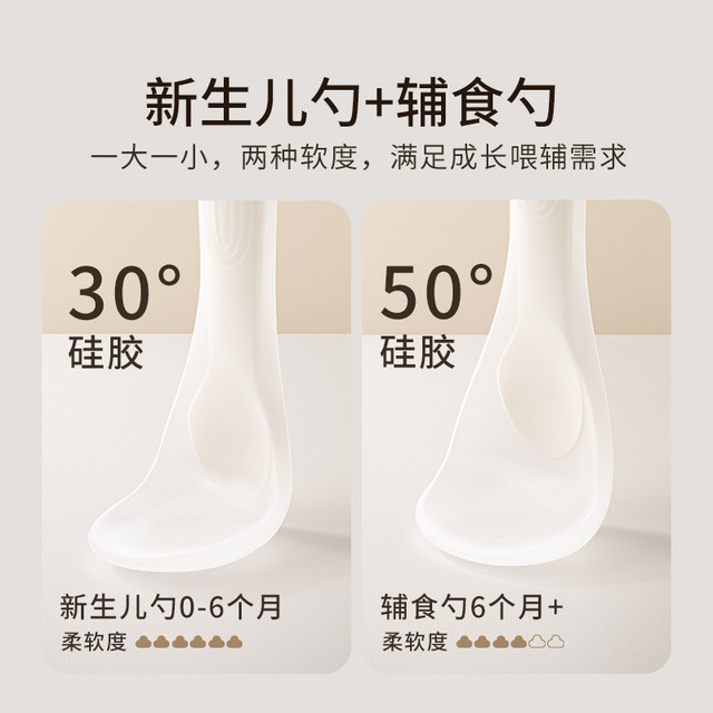 French ELLE BABY silicone spoon newborn baby supplementary food spoon ...
