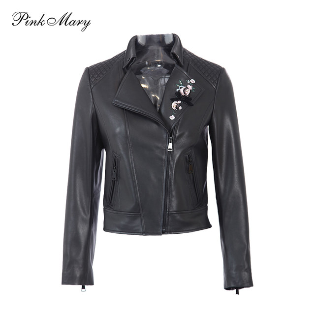 Pink Mary/Pink Mary leather jacket for women in autumn and winter ...