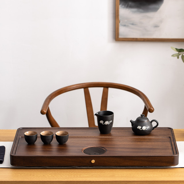 Walnut tea tray solid wood whole log tea table large modern simple ...