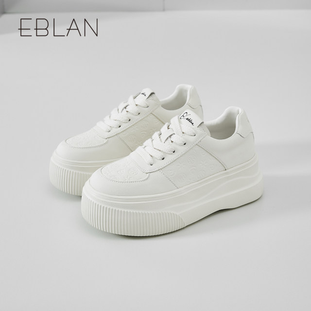 EBLAN/Yiban thick-soled white shoes 2025 autumn new versatile and ...