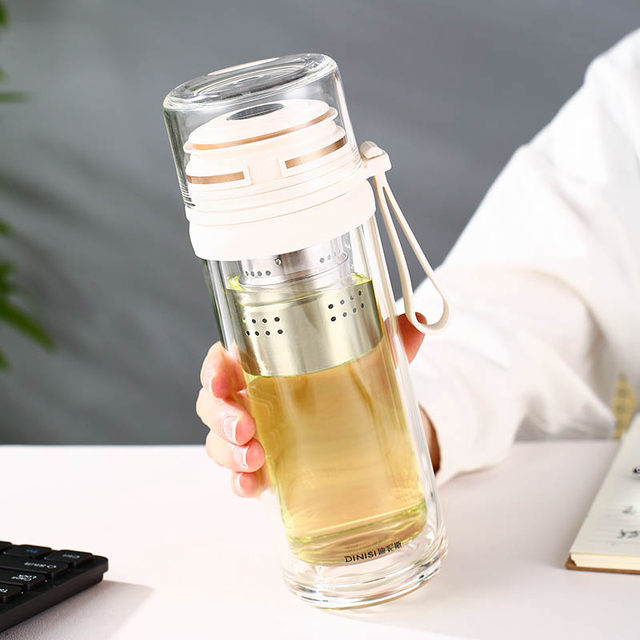 Tea water separation magnetic suction double -layer glass resistant ...