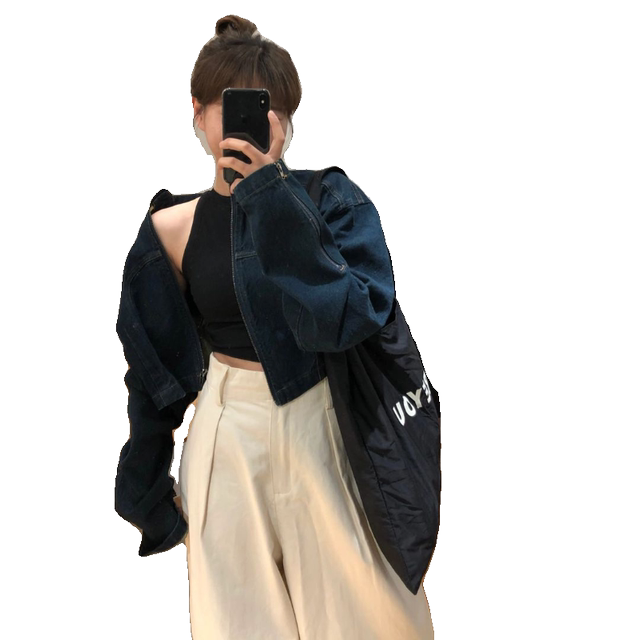 The new Korean version of the loose and thin long -sleeved design sense ...