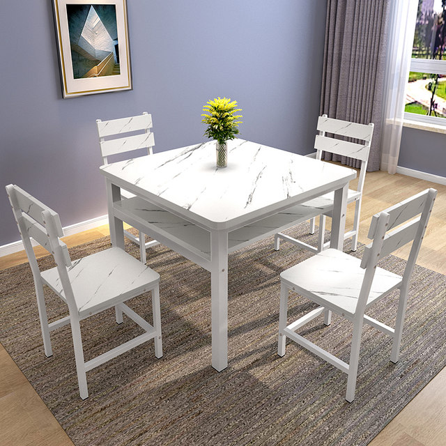 Simple household small apartment dining table and chair combination ...
