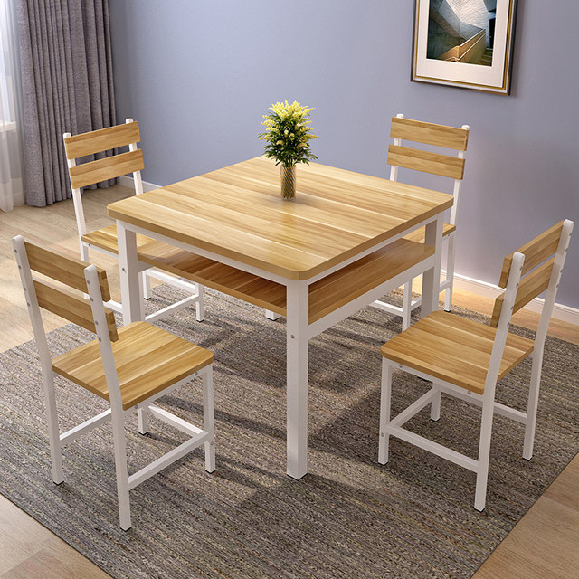 Simple household small apartment dining table and chair combination ...
