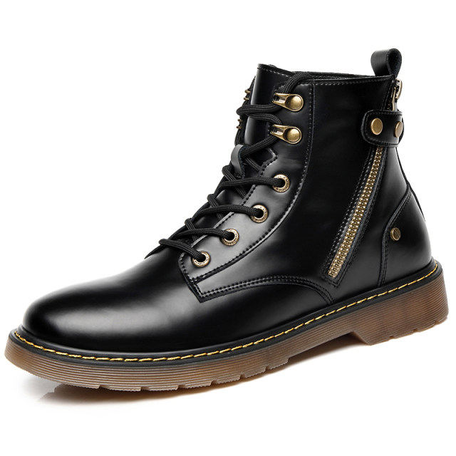 Martin boots men's autumn single boots breathable British style cowhide ...