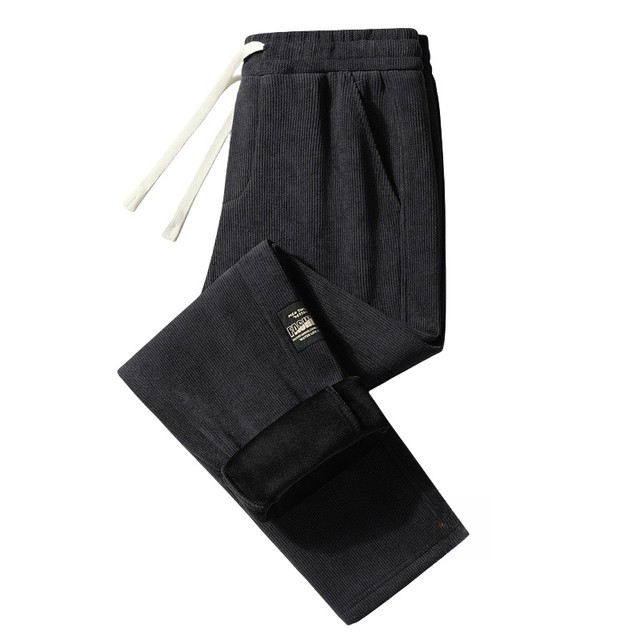 Jeep plus velvet thickened sweatpants men's winter loose leg corduroy ...