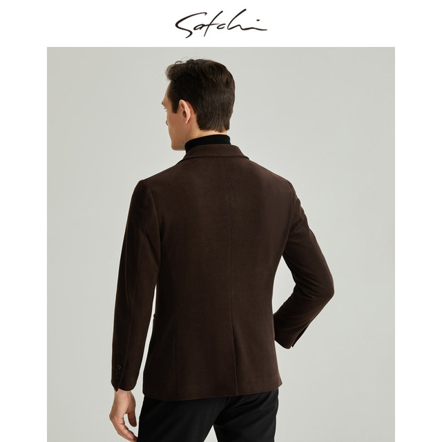 [Corduroy] SATCHI men's suits autumn new striped high-end red single ...