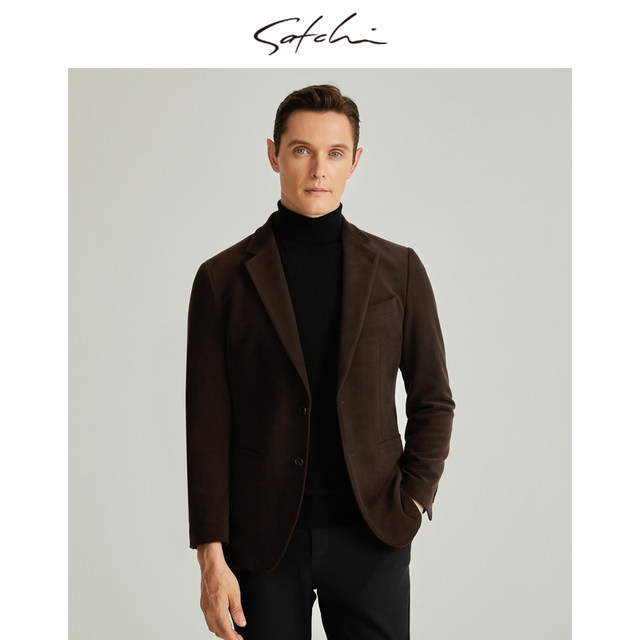 [Corduroy] SATCHI men's suits autumn new striped high-end red single ...